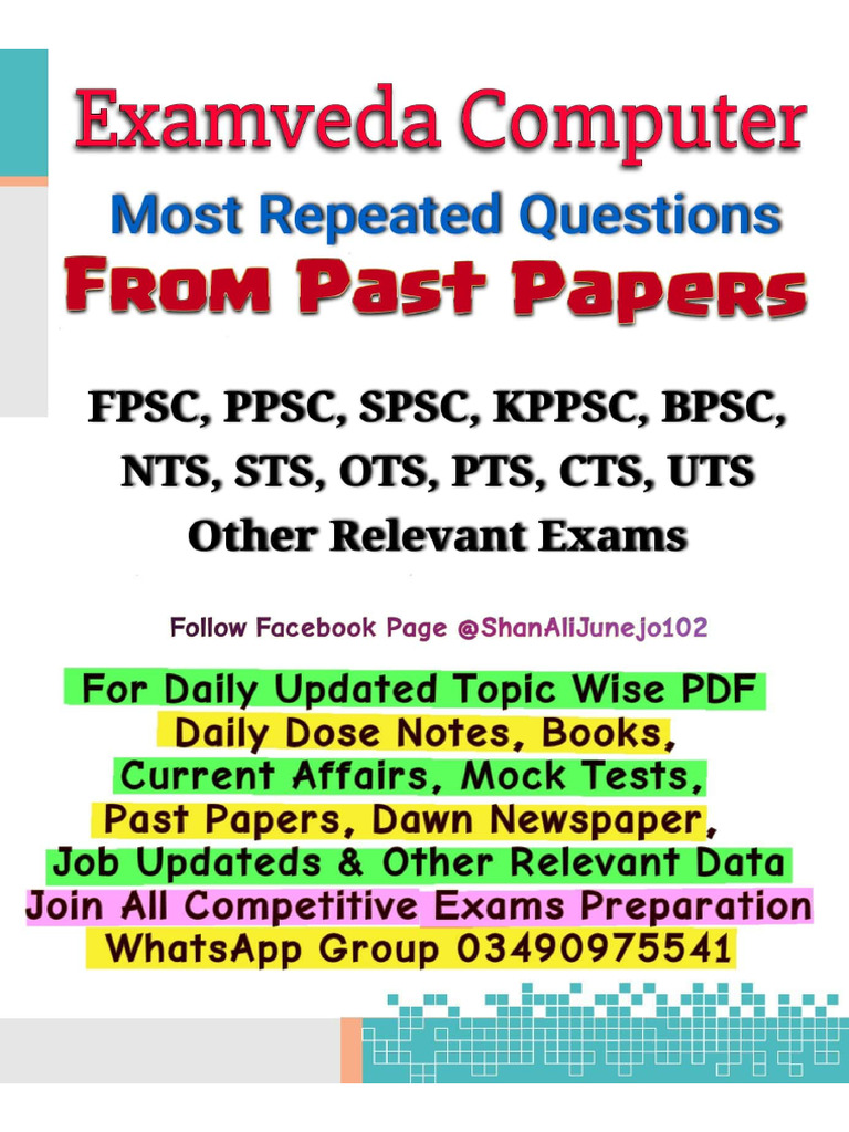 Examveda Most Important & Repeated Computer Questions | PDF