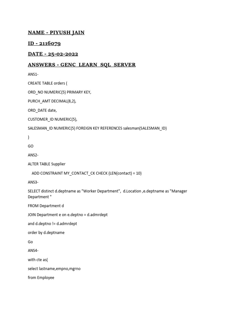 Piyush Jain CJ SQL Server | PDF | Computer Programming | Software Design