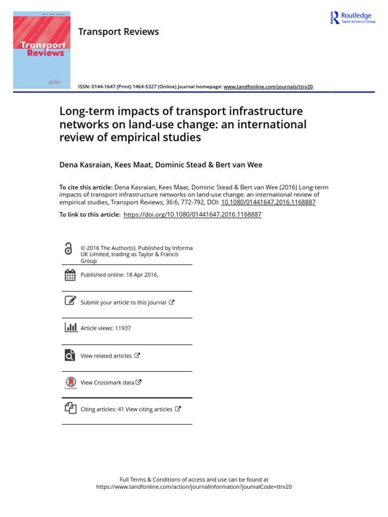 Long-Term Impacts of Transport Infrastructure Networks On Land-Use ...