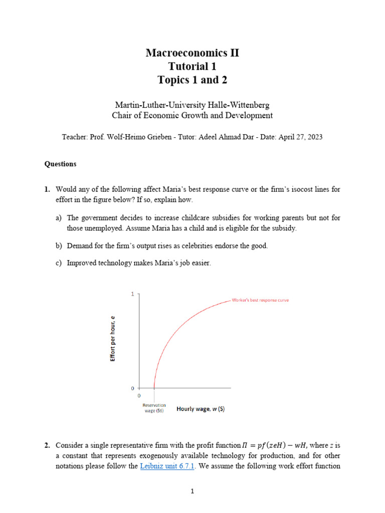 Tutorial 1 SS 2023 | PDF