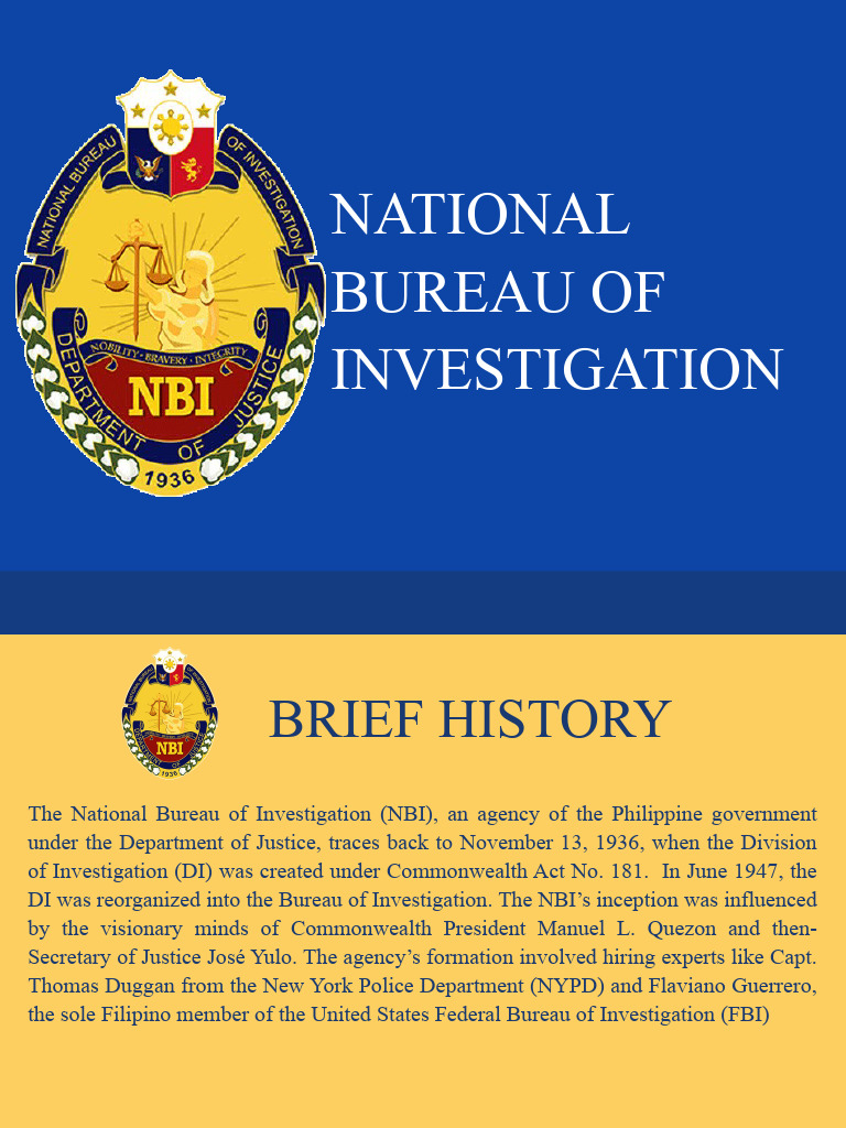 NBI: History, Functions, and Recruitment | PDF | Social Science