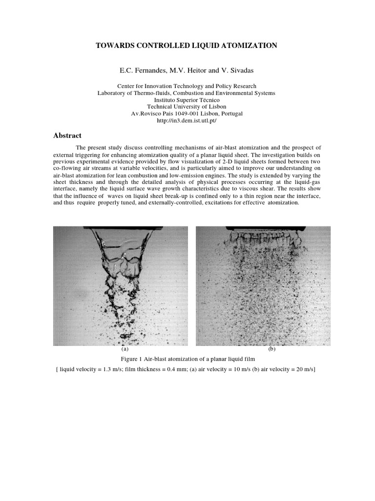 Abstract Towards Controlled Liquid Atomization | PDF | Liquids | Fuel Injection