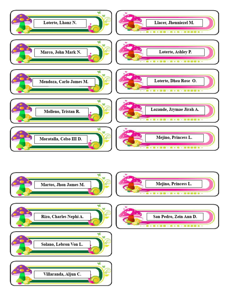Name Grade 5 | PDF