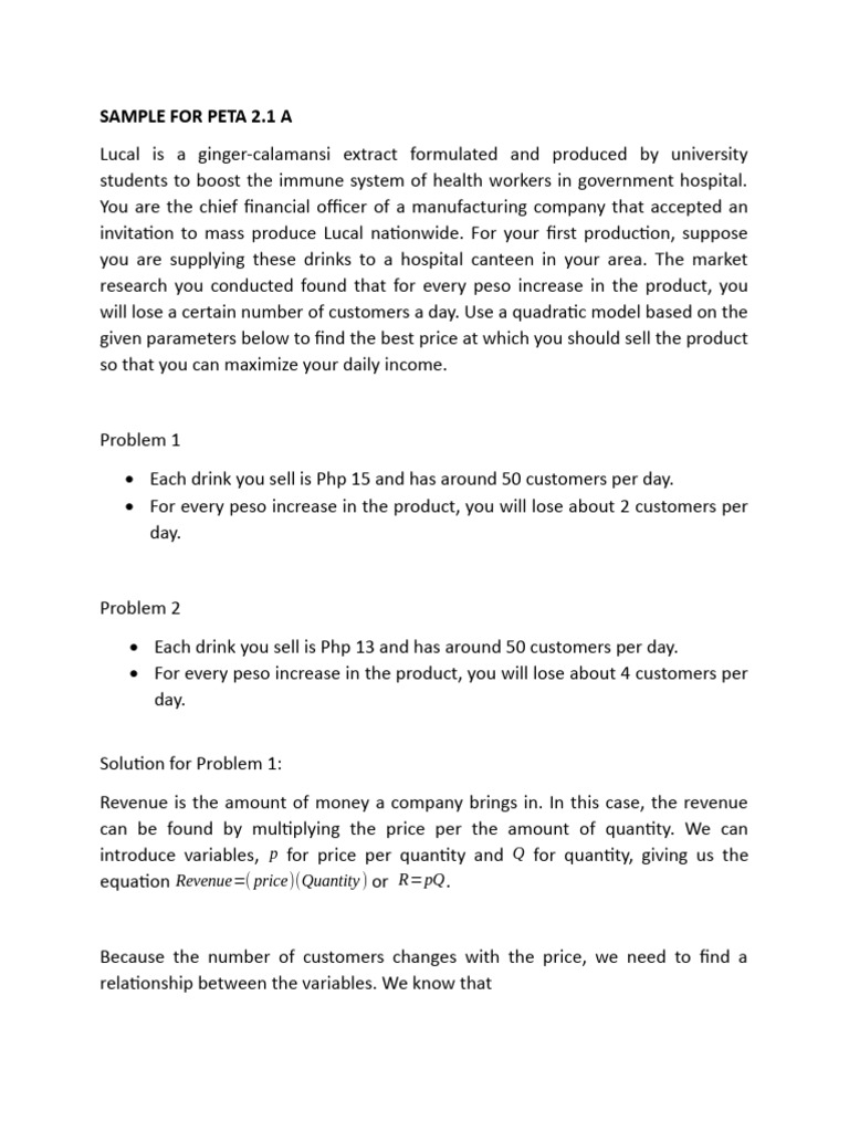 Peta 2.1 | PDF | Prices | Applied Mathematics