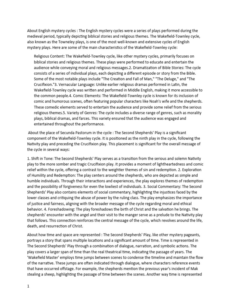 Secunda Pastorum Presentation | PDF