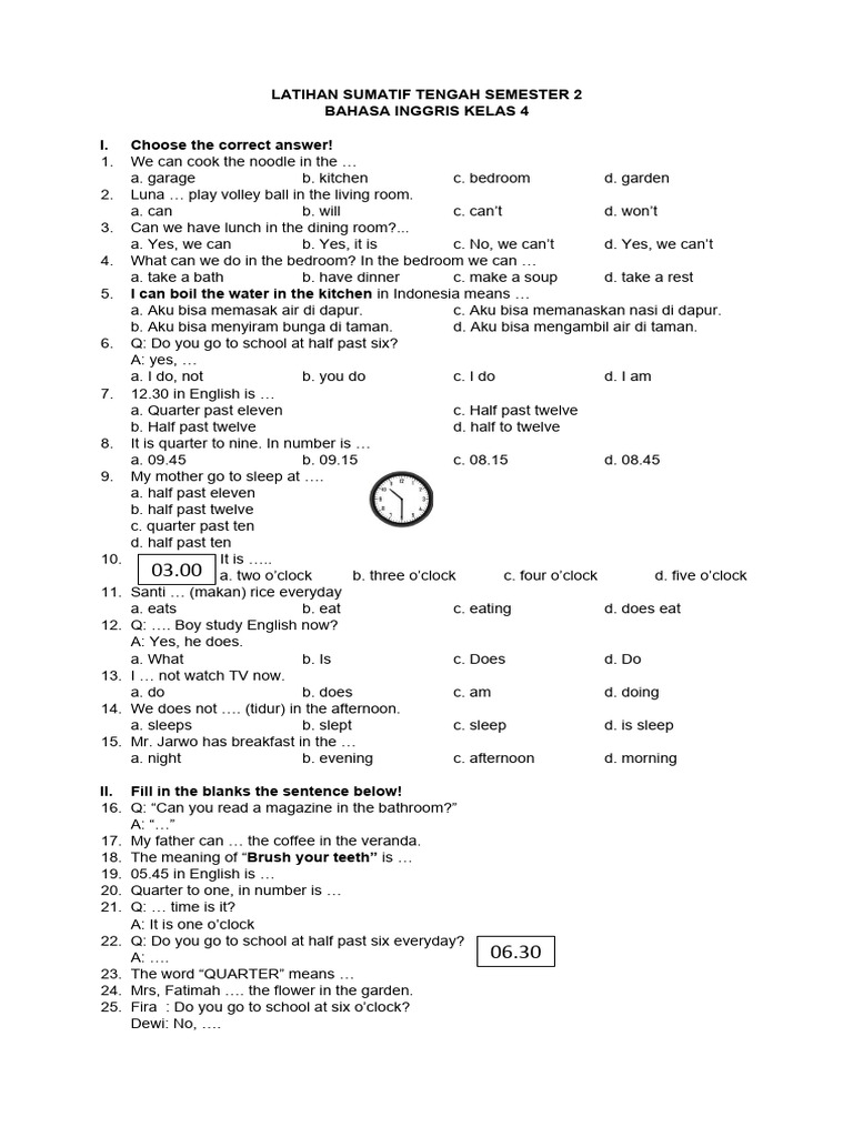 Latihan STS 2 B. Inggris | PDF