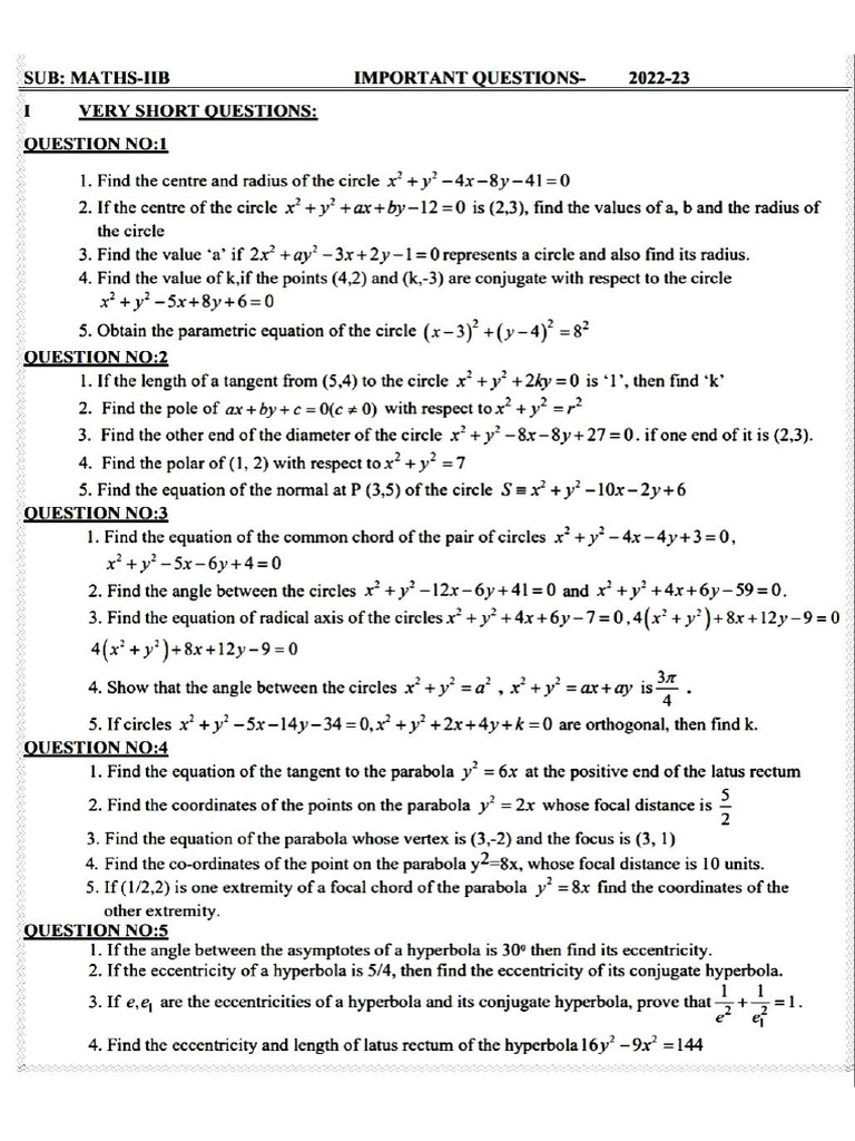 AP & TS 2B Important Qns | PDF