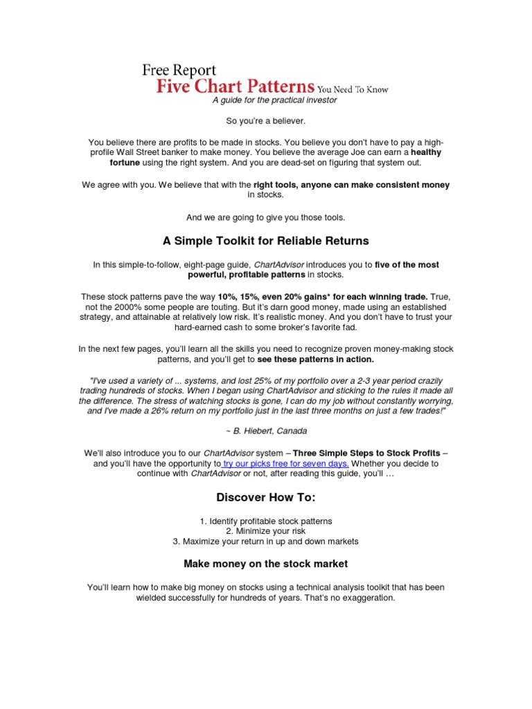 Five Stock Chart Patterns You Need To Know | PDF | Short (Finance) | Stocks