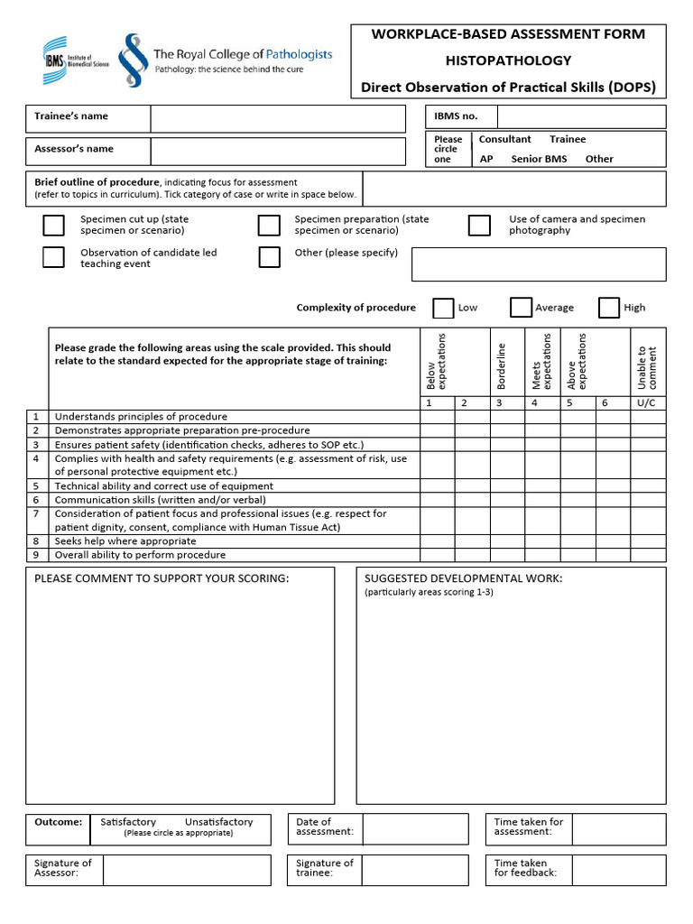 Adapted Dops Form | PDF | Safety | Patient Safety