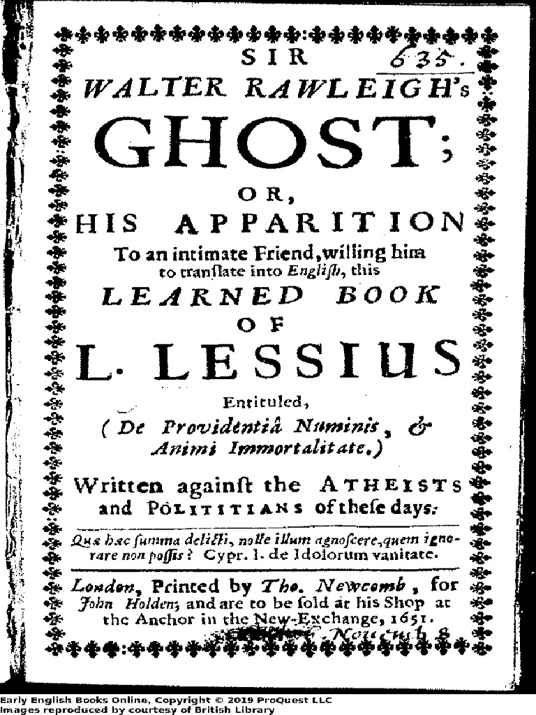 Lessio, Leonardo. Rawleigh His Ghost | PDF