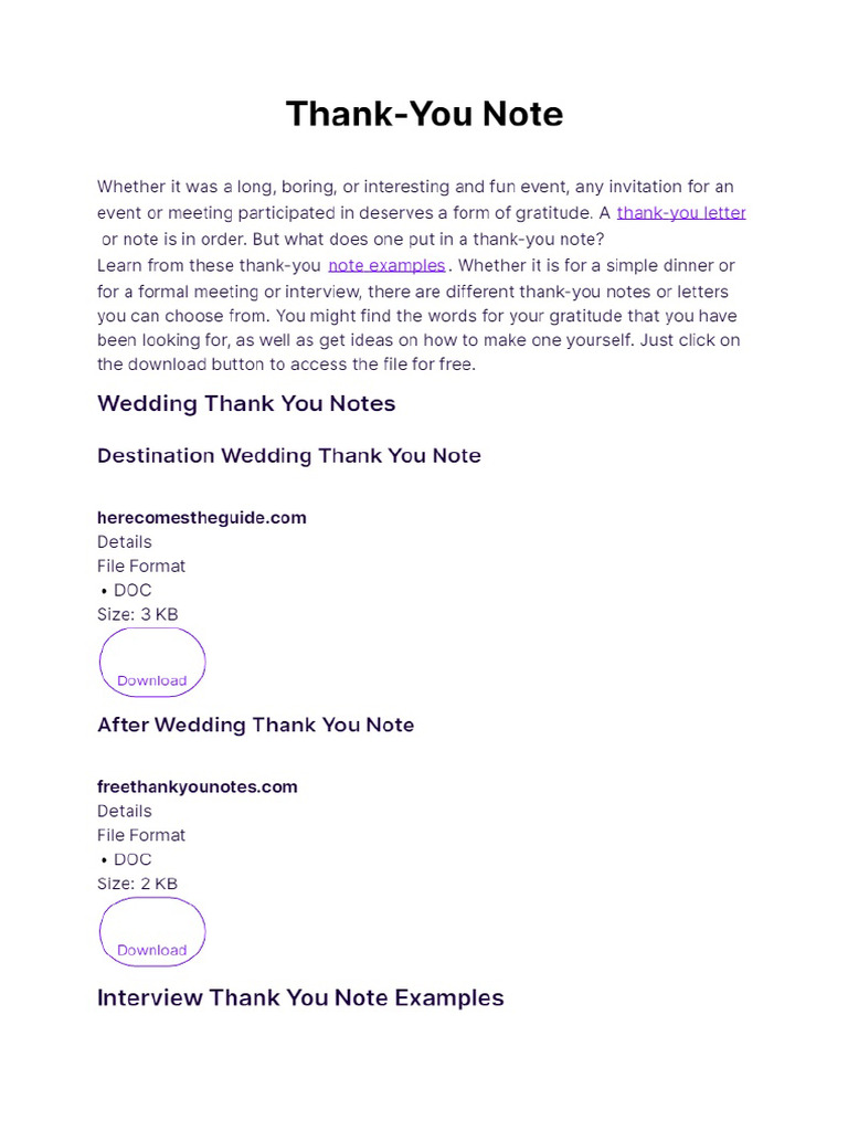 Thank-You Note | PDF