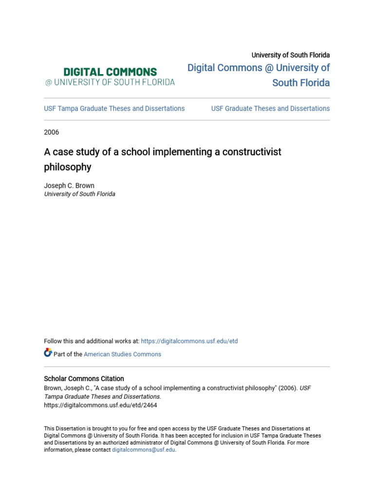 A Case Study of A School Implementing A Constructivist Philosophy | PDF | Constructivism ...