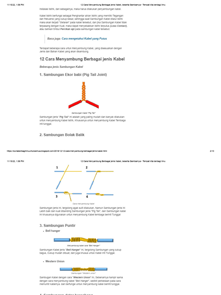 Cara Menyambung Kabel | PDF