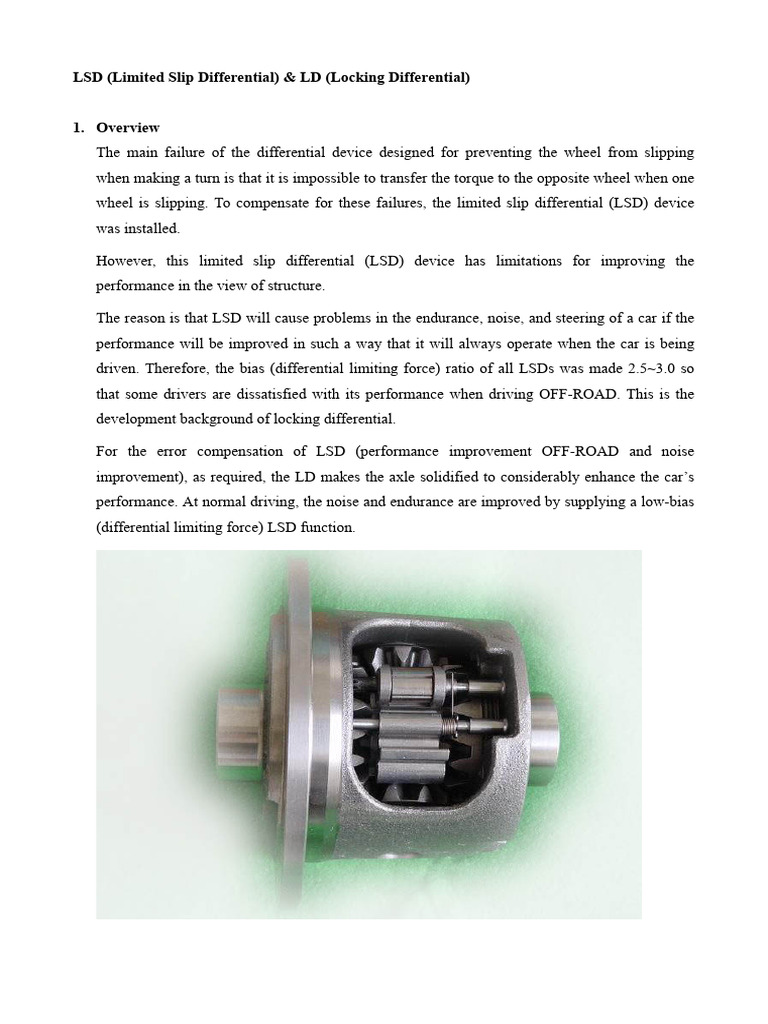 02 - LSD & LD | PDF | Gear | Vehicle Technology