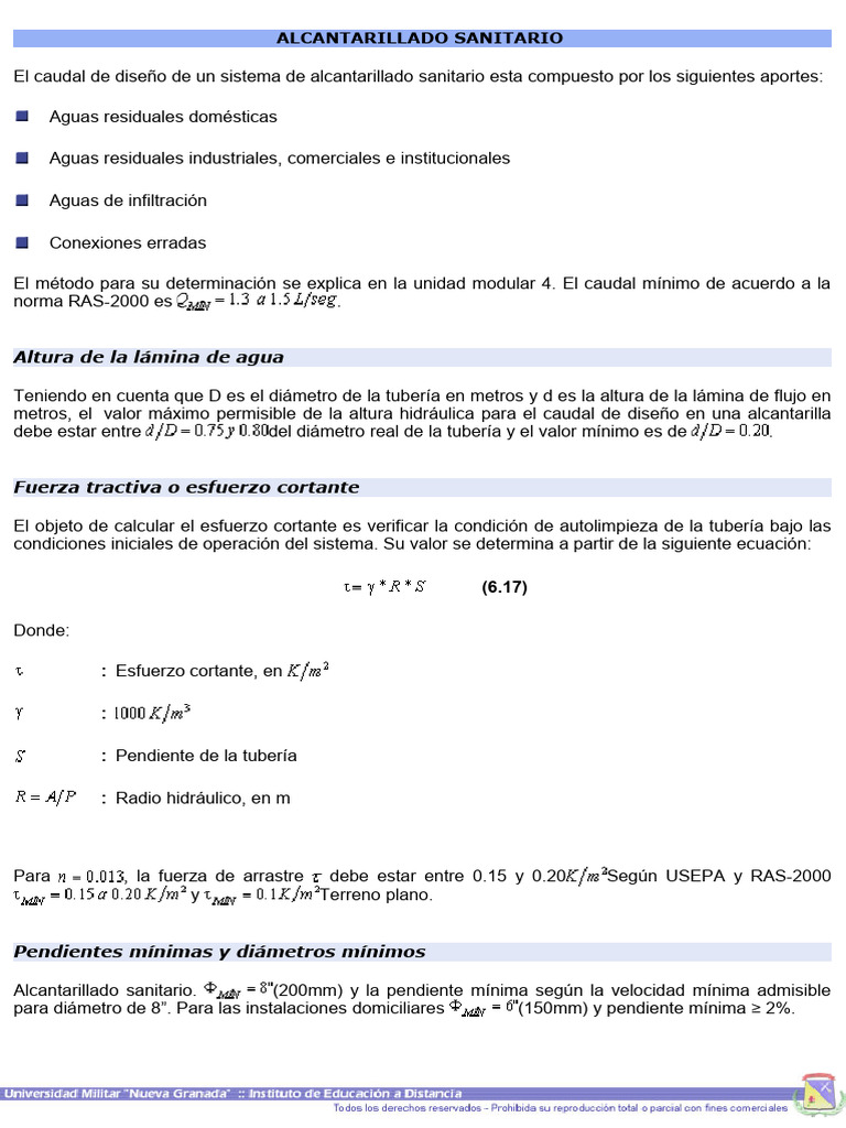 Alcantarillado Sanitario | PDF