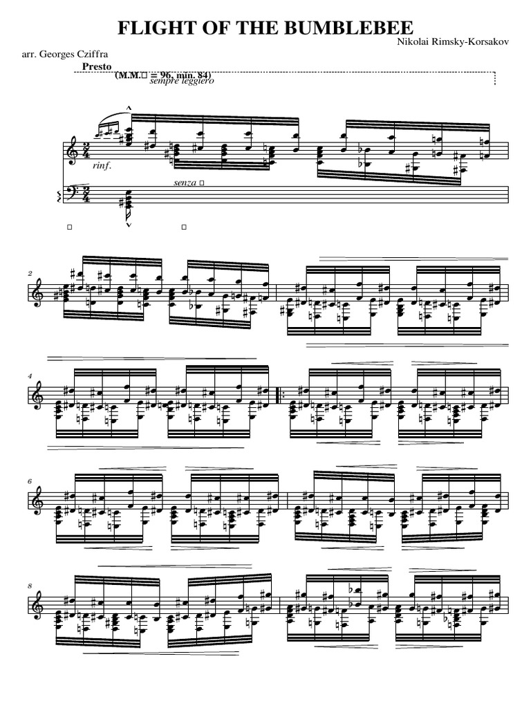 Nikolai RimskyKorsakov Georges Cziffra Flight of the Bumblebee | PDF