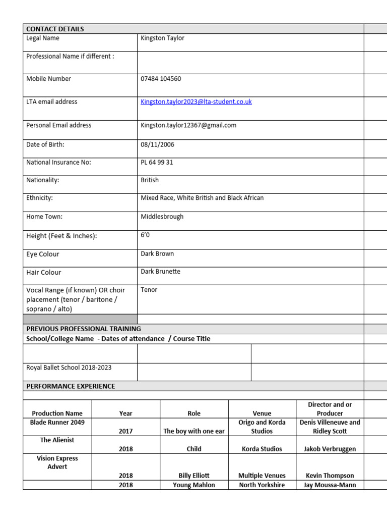 Blank CV Form - New | PDF
