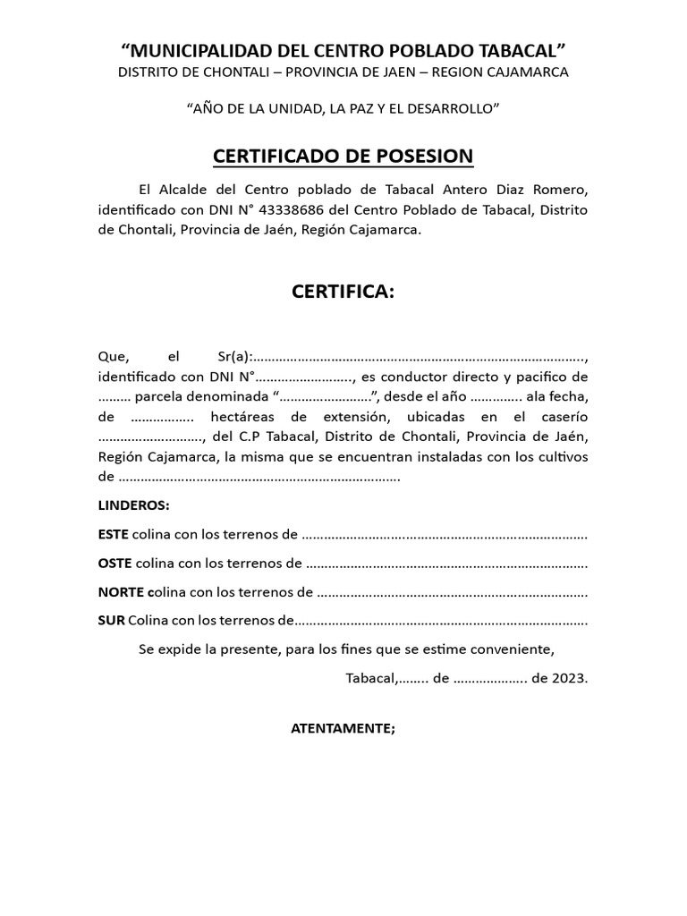 Certificado de Posesion Alcalde | PDF