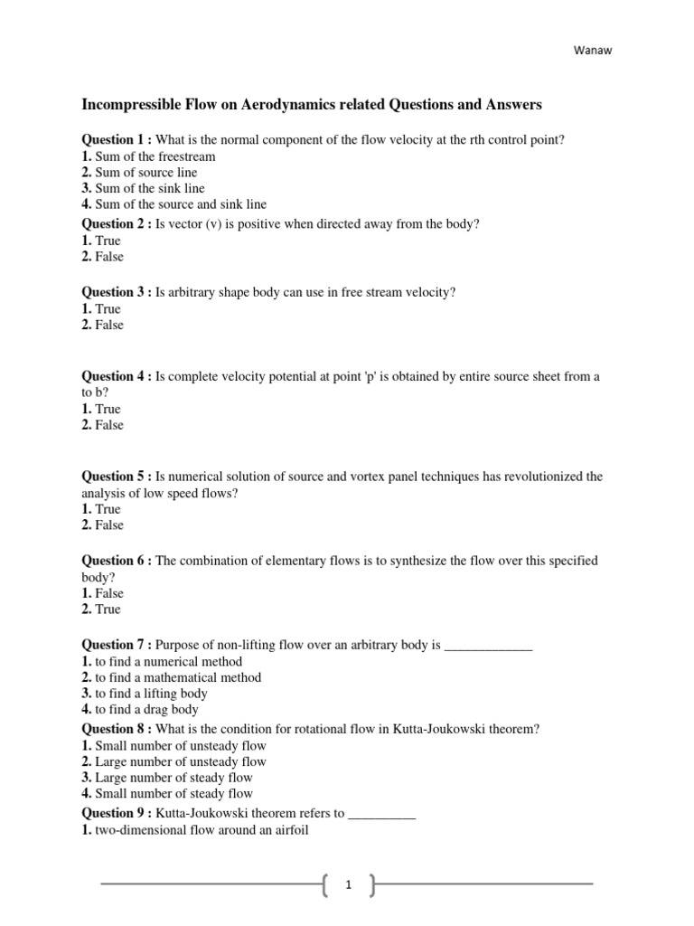 Aerodynamics Question and Answer | Download Free PDF | Humidity ...