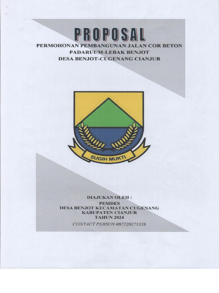 Proposal Cor Jalan Desa Benjot | PDF