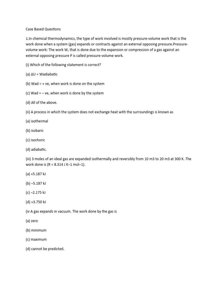 Case Based Questions | PDF | Conformational Isomerism | Chemical Bond