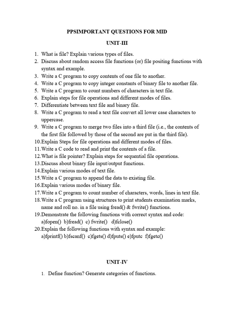 MID IMPORTANT QUESTIONS-PPS | PDF | Time Complexity | Computer Program MID IMPORTANT QUESTIONS-PPS | PDF | Time Complexity | Computer Program