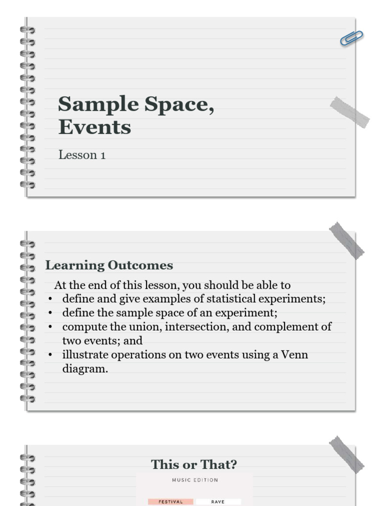 Sample Spaces and Events | PDF