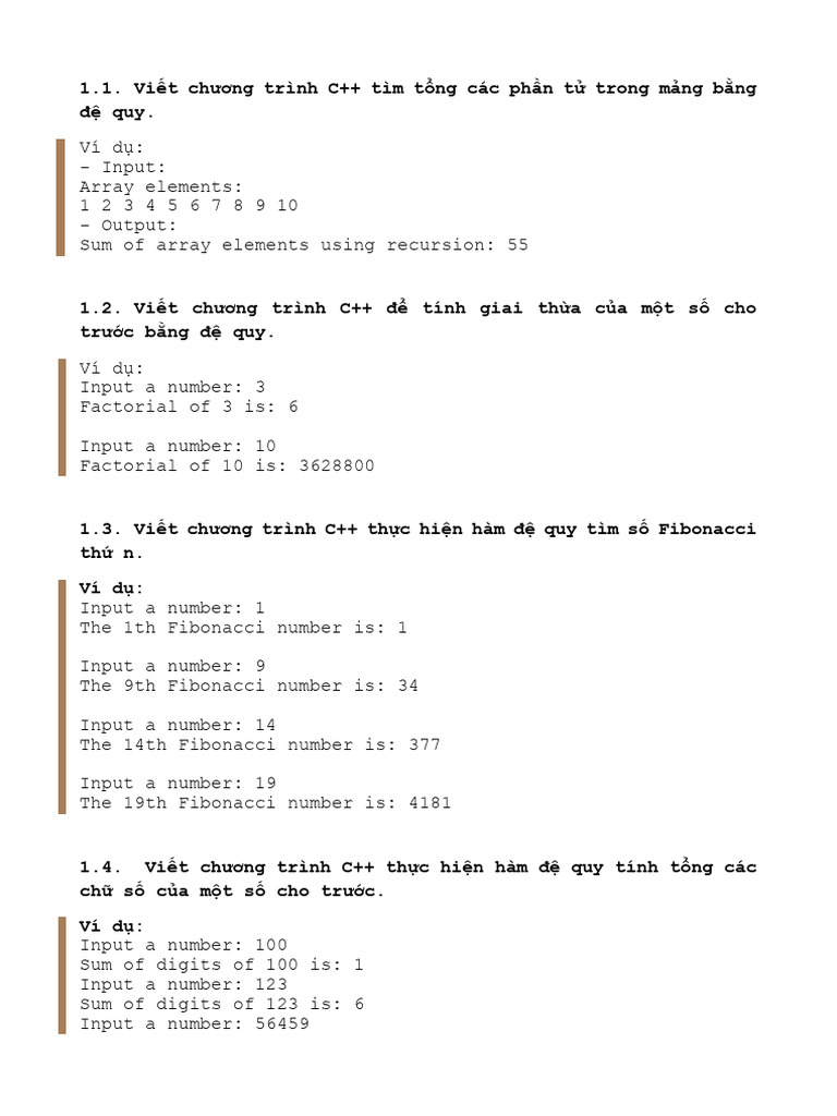 Đệ quy-Recursion-Practical | PDF