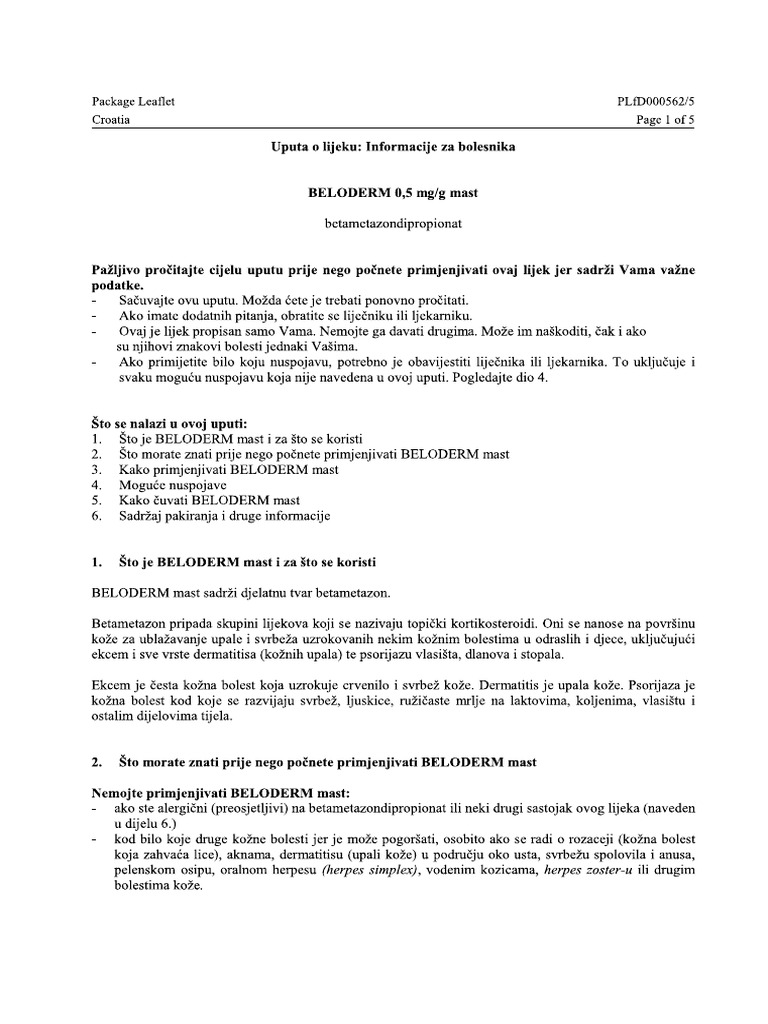 Beloderm Mast-U BCTBOBY | PDF