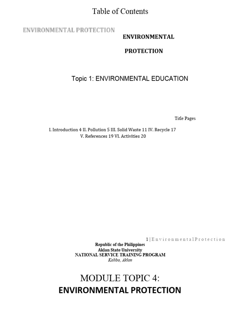 Environmental Protection | PDF | Waste | Reuse