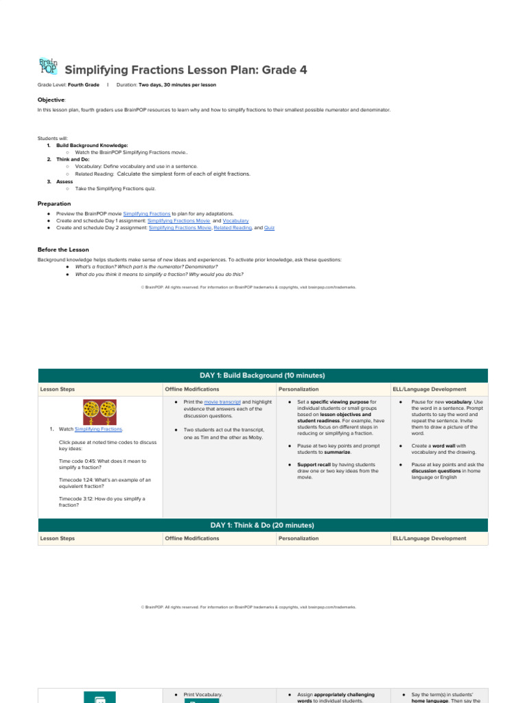 Grade 4 Plan | PDF | Vocabulary | Language Development