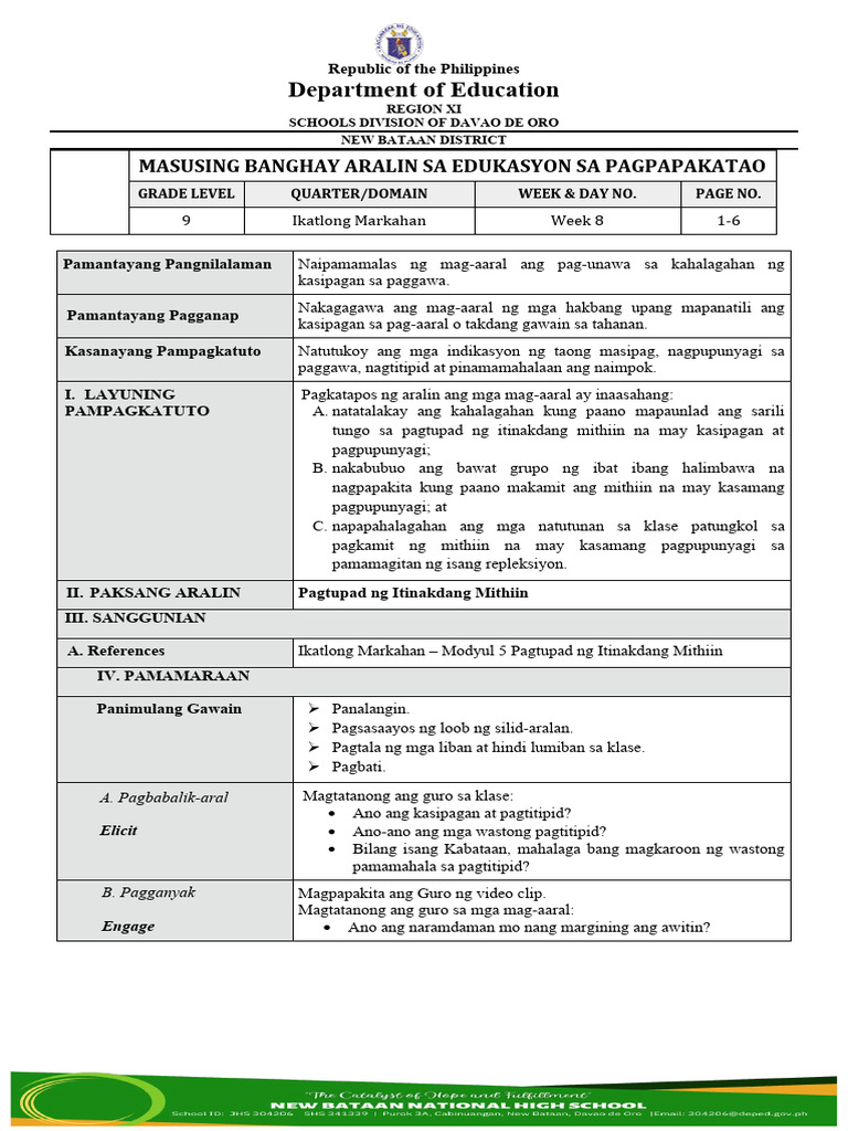 Lesson Plan ESP FINAL | PDF