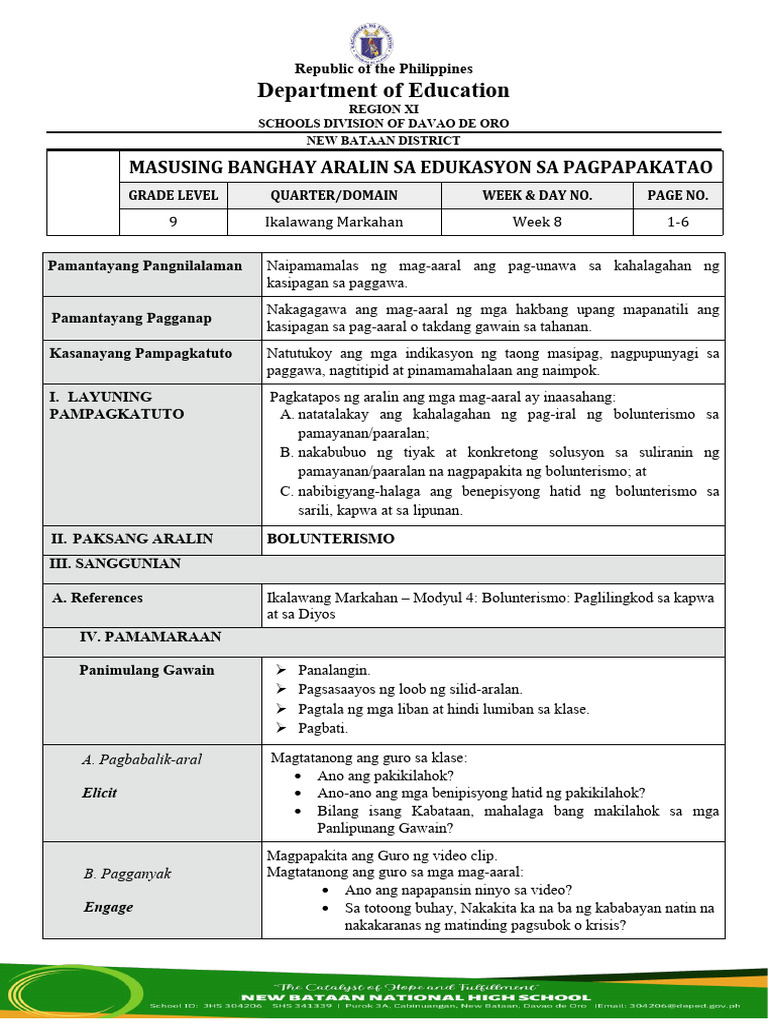 Lesson Plan ESP | PDF