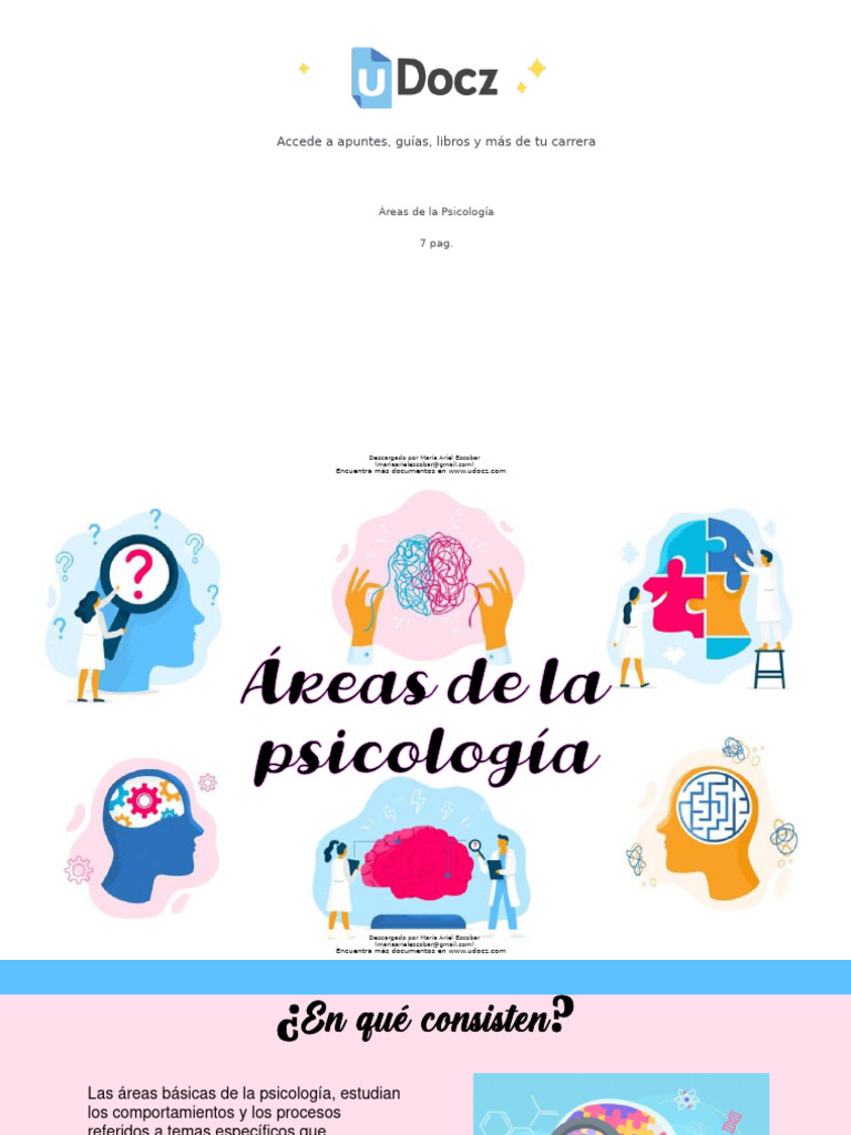 Areas de La Psicolog 276116 Downloadable 5081379 | PDF | Sicología ...