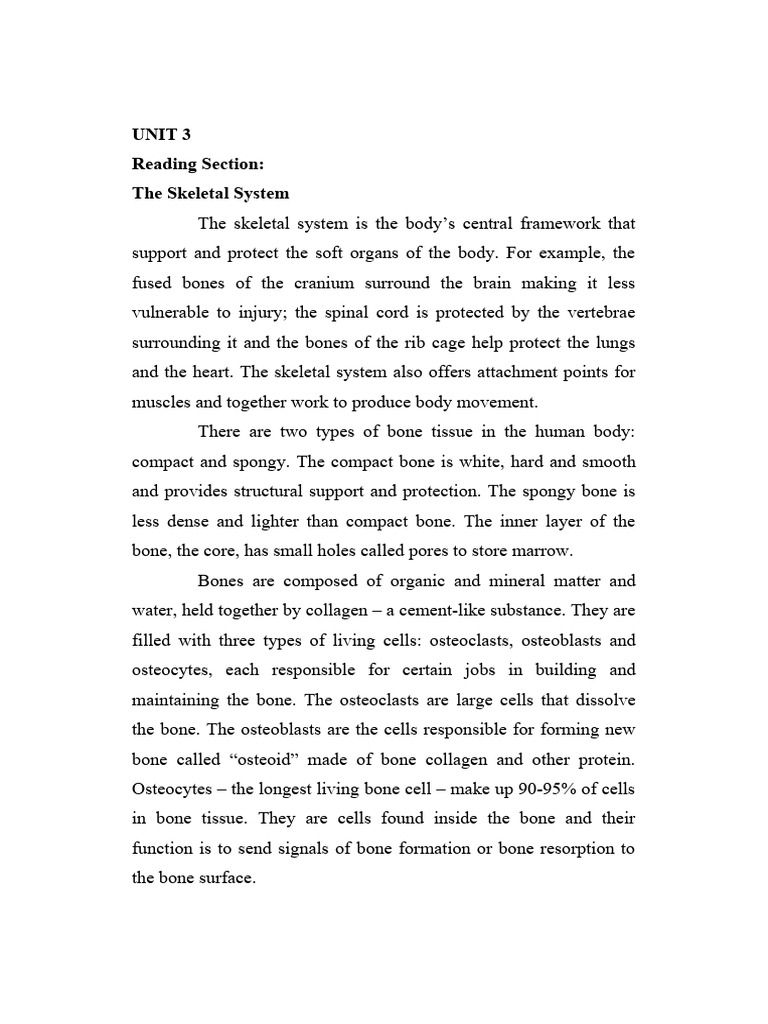 Unit 3 | PDF | Bone | Skeleton