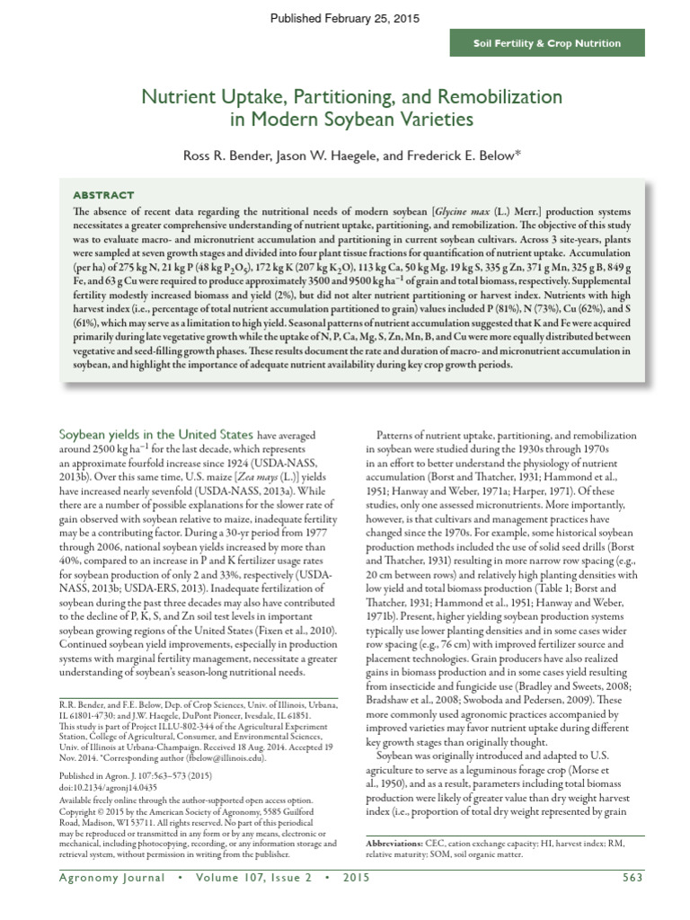 Nutrient - Uptake - Partitioning - and - Remobilization - in Modern Soybean Varieties | PDF ...
