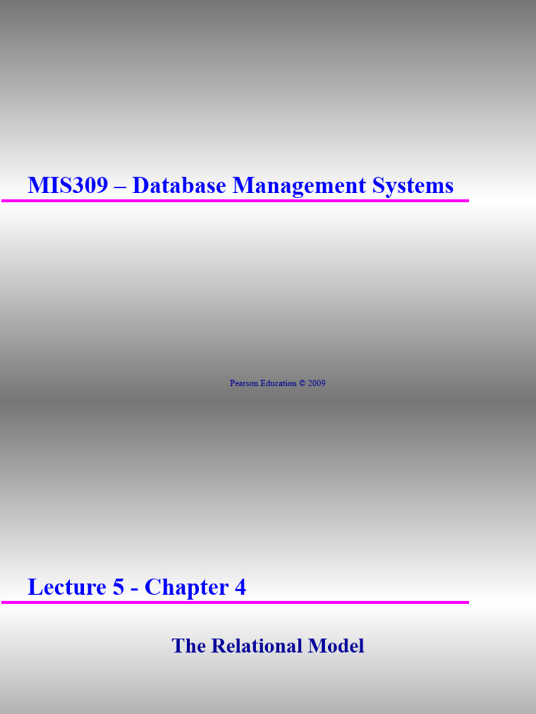 Lec_5a | PDF | Relational Database | Relational Model