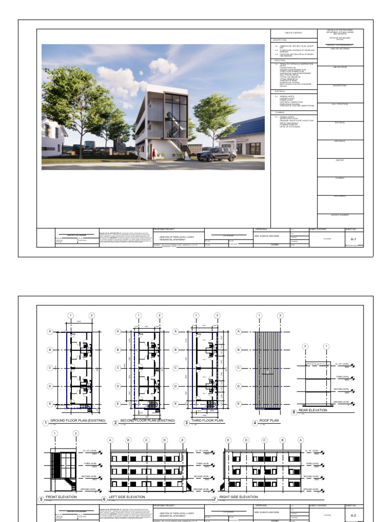 Three Storey Commercial Building | PDF | Engineering | Civil Engineering