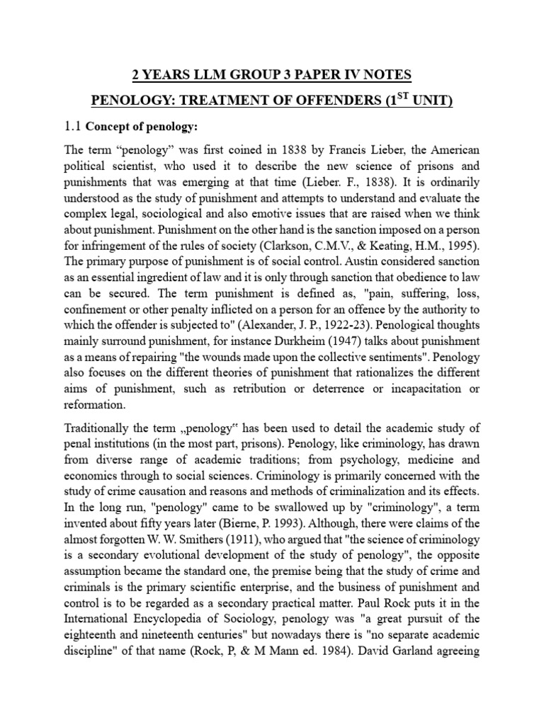 Penology: Treatment of Offenders Overview | PDF | Criminal Law | Public Law