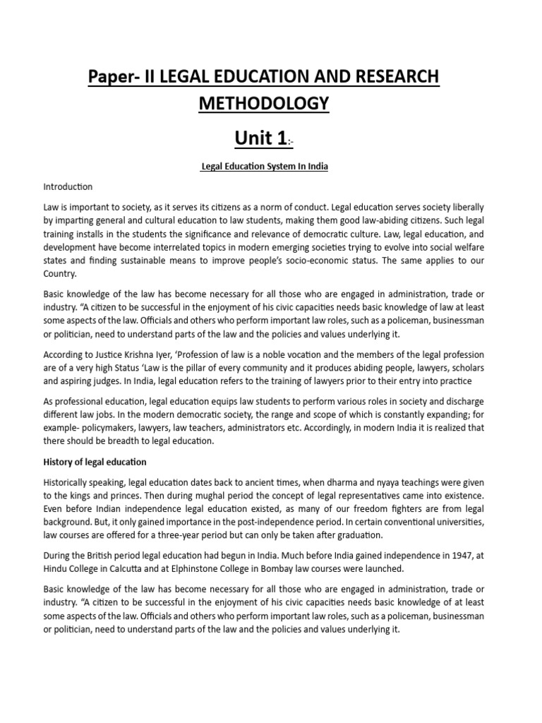 Legal Education and Reseach Complete Notes | PDF | Justice | Crime ...