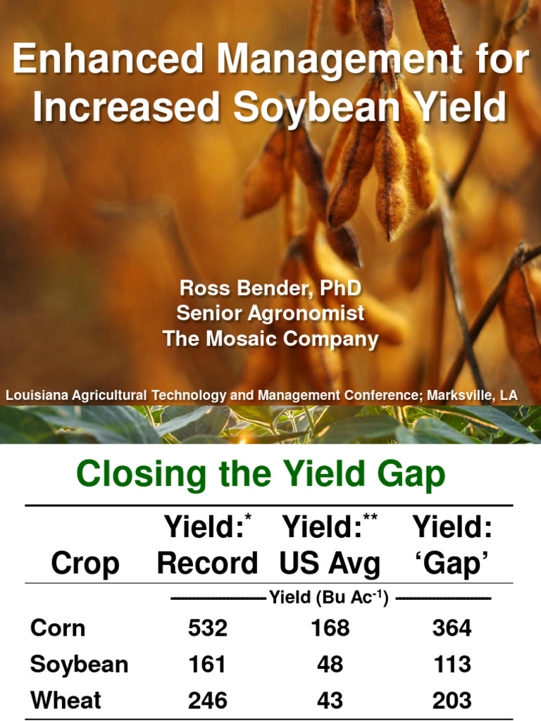 Enhanced Management For Increased Soybean Yield - Ross Bender | PDF ...