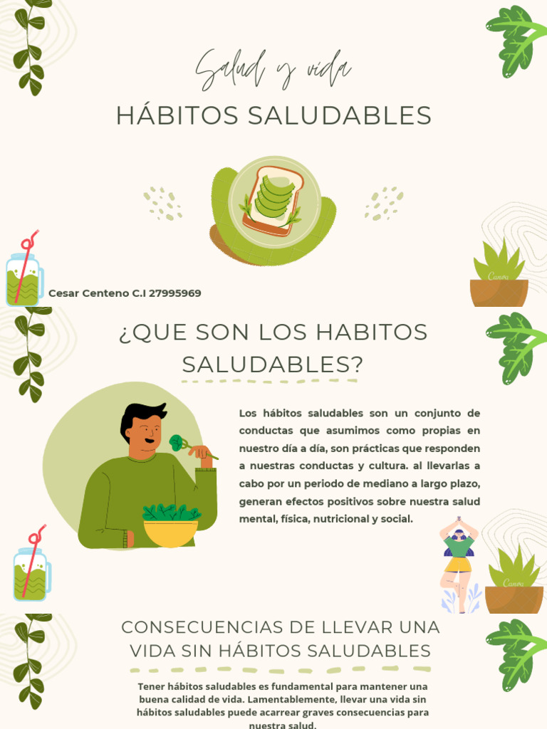 Hábitos Saludables para una Vida Sana | PDF | Agua | Nutrición