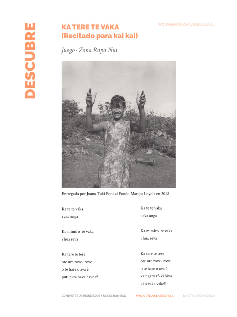 Recitado "Ka Tere Te Vaka" Rapa Nui | PDF | Cocina, comidas y vino