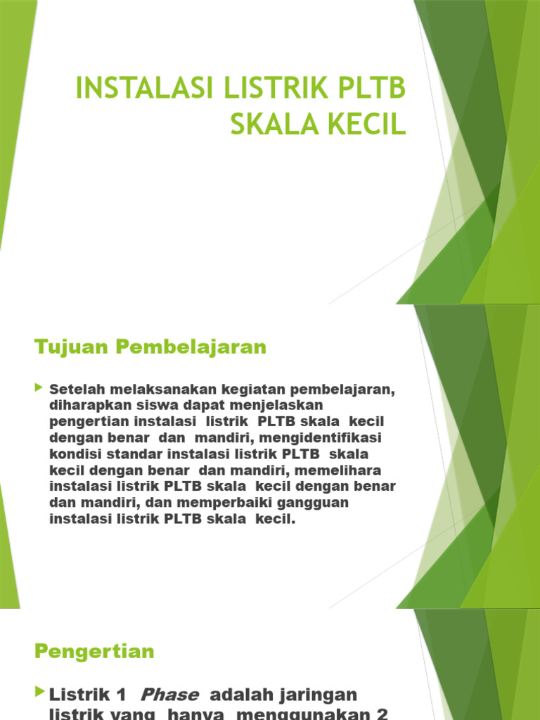 Pawer Poin Instalasi Listrik PLTB Skala Kecil | PDF | Teknologi & Rekayasa