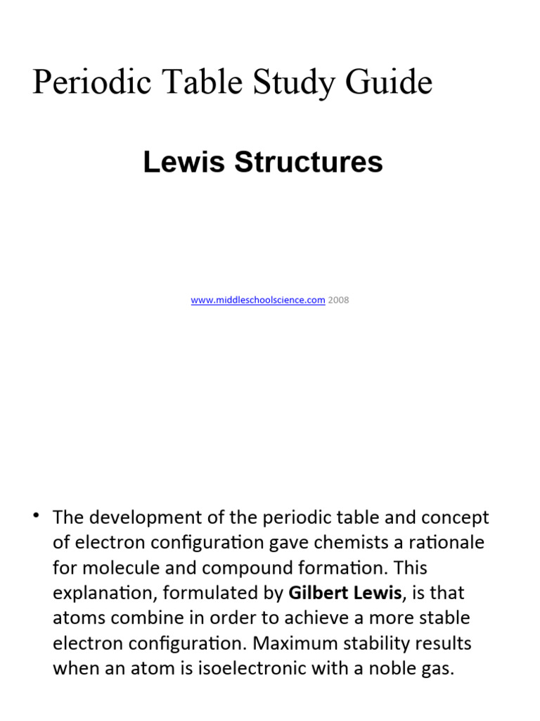 7 Lewis Structure | PDF | Chemistry | Periodic Table