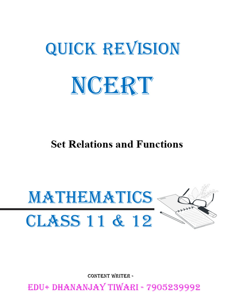 1.set Relations and Functions | PDF | Set (Mathematics) | Mathematics