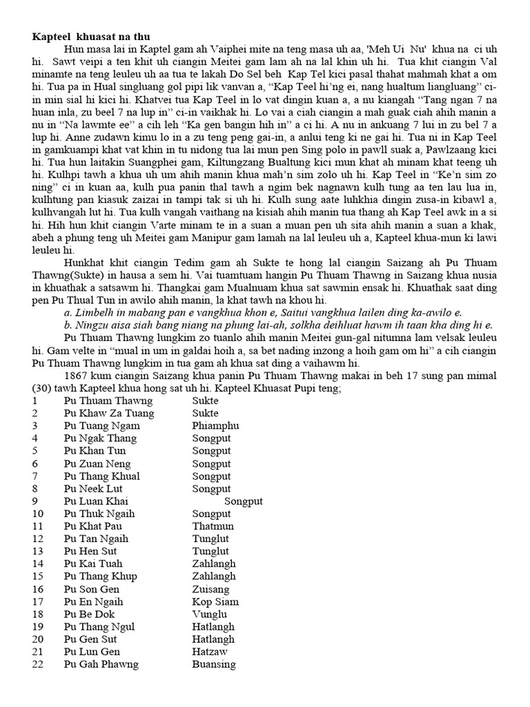 Kaptel Khuasatna Thu | PDF | Foreign Language Studies
