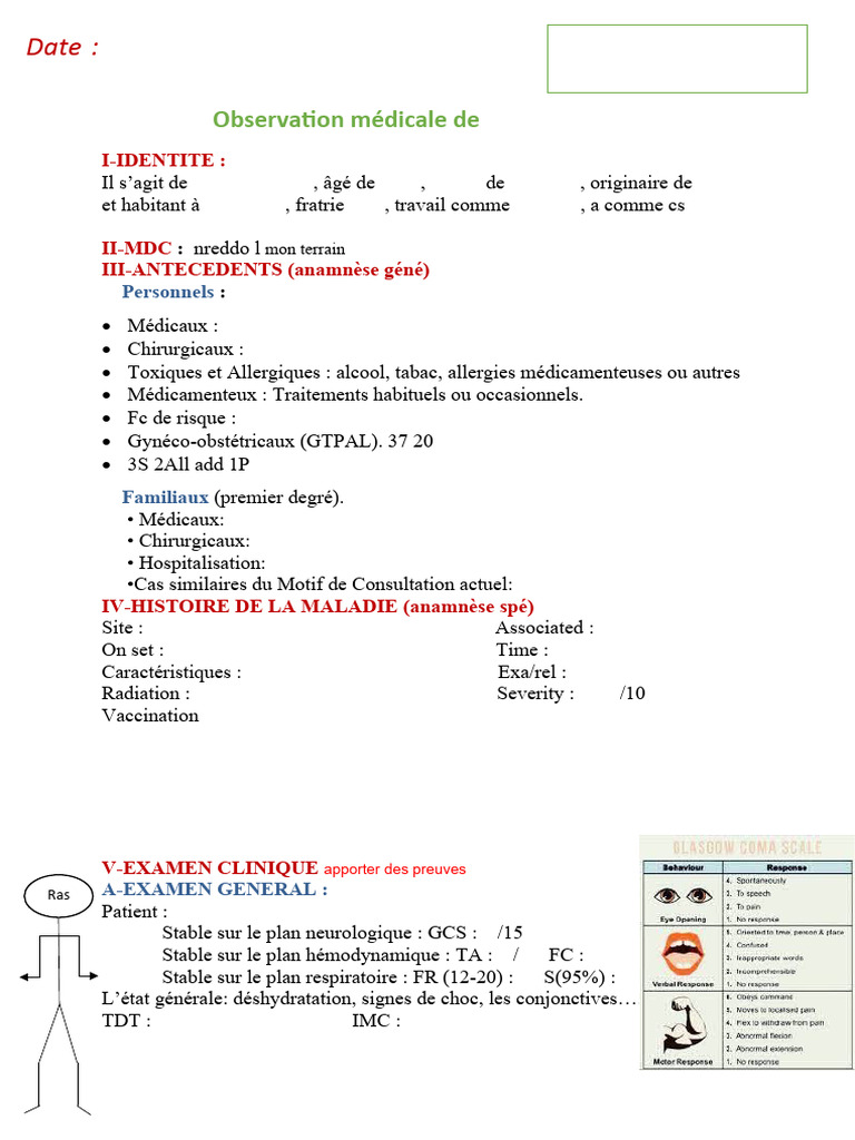 Plan de L Observation | PDF | Médecine clinique | Maladies et troubles ...