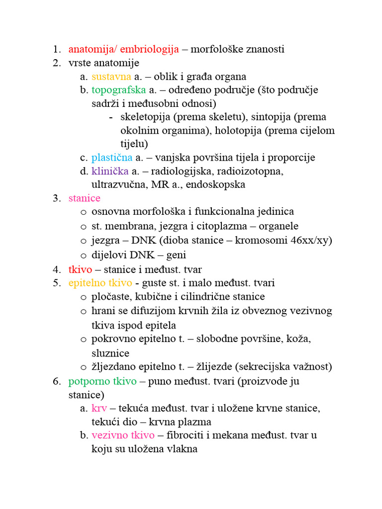 Anatomija Skripta | PDF