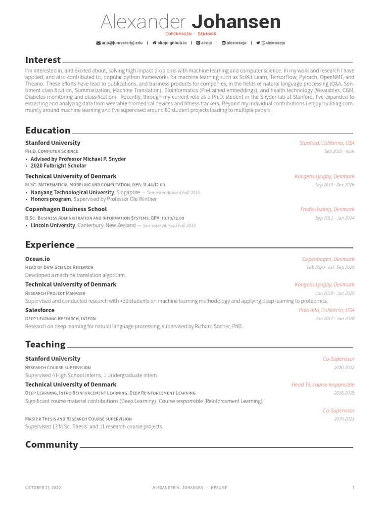 Alexander Resume | PDF | Bioinformatics | Proteins